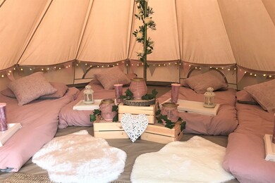 Boho Bell Tent Hire For Your Garden Glamping Sleepover Party in Surrey ...